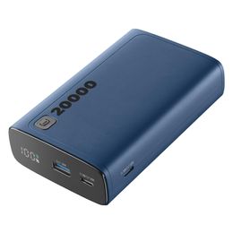 cellularline Powerbank "Elite 20000 PD Portable Charger", 3,85 V 20.000mAh, blau, Akkumulatoren