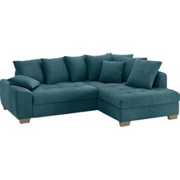 Ecksofa MR. COUCH, B:243cm H:88cm T:190cm, blau, Memphis (Grundgewebe - 100% Polyester; Nutzschicht- 90% Polyester / 10% Polyamide), Wohnzimmer,
