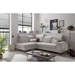 Ecksofa, B:282cm H:90cm T:200cm, beige, ED EXCITING DESIGN, 92% Polyester, 8% Nylon, Wohnzimmer, Sofas, "Rockdale L-Form mit Bettfunktion,