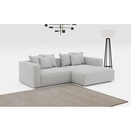 Ecksofa Inosign, B:284cm H:72cm, grau, 100% POLYESTER (PES), Wohnzimmer, Sofas, "Cowboy L-Form", mit 6 Kissen, kubisches Sofa