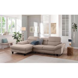 Ecksofa Home Affaire, B:268cm H:73cm T:108cm, beige, 100% Polyester, Feinstruktur 75000 Scheuertouren, Struktur 35000 Scheuertouren, Microfaser