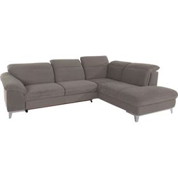 Ecksofa COTTA, B:293cm H:84cm T:232cm, grau, Chenille (90% Polyester; 10% Polyamid );Struktur (100% Polyester ), Wohnzimmer, Sofas, "Teresa L-Form",
