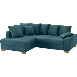 Ecksofa MR. COUCH, B:243cm H:88cm T:190cm, blau, Memphis (Grundgewebe - 100% Polyester; Nutzschicht- 90% Polyester / 10% Polyamide), Wohnzimmer,