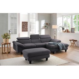 Ecksofa Home Affaire, B:268cm H:73cm T:108cm, grau, 100% Polyester, Feinstruktur 75000 Scheuertouren, Struktur 35000 Scheuertouren, Microfaser 40000,