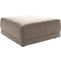 Hocker DESIGNWERK, B:95cm H:42cm T:95cm, beige, Flachgewebe 100% Polyester;Struktur 98% Polyester, 2% Acryl, Büro, Hocker, "New York, anmutender