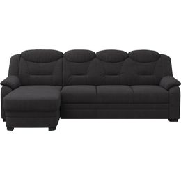 Ecksofa COTTA, B:262cm H:99cm T:162cm, schwarz, 100% Polyester, Wohnzimmer, Sofas, "Marcus L-Form", wahlweise mit Bettfunktion