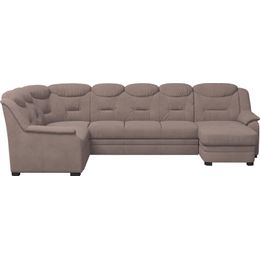 Wohnlandschaft COTTA, B:330cm H:99cm T:211cm, braun, 100% Polyester, Sofas, "Marcus U-Form", wahlweise mit Bettfunktion & Stauraum