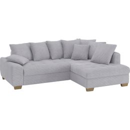 Ecksofa MR. COUCH, B:243cm H:88cm T:190cm, grau, Stripes (92% Polyester / 8% Nylon), Wohnzimmer, Sofas, "Nikita II, L-Form, bis 140kg pro Sitzplatz