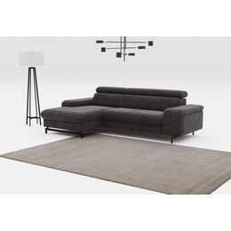 Ecksofa COTTA, B:267cm H:97cm T:165cm, braun, Wohnzimmer, Sofas, "Emma L-Form", mit Kopfteilverstellung, wahlweise mit Bettfunktion & Bettkasten