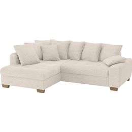 Ecksofa MR. COUCH, B:243cm H:88cm T:190cm, beige, Stripes (92% Polyester / 8% Nylon), Wohnzimmer, Sofas, "Nikita II, L-Form, bis 140kg pro Sitzplatz