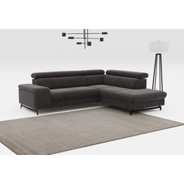 Ecksofa COTTA, B:262cm H:97cm T:215cm, braun, Wohnzimmer, Sofas, "Emma L-Form", mit Kopfteilverstellung, wahlweise mit Bettfunktion & Bettkasten