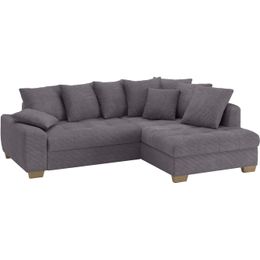 Ecksofa MR. COUCH, B:243cm H:88cm T:190cm, grau, Stripes (92% Polyester / 8% Nylon), Wohnzimmer, Sofas, "Nikita II, L-Form", Wahlweise mit