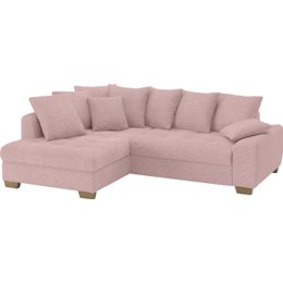 Ecksofa MR. COUCH, B:243cm H:88cm T:190cm, rosa, Stripes (92% Polyester / 8% Nylon), Wohnzimmer, Sofas, "Nikita II, L-Form, bis 140kg pro Sitzplatz