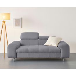 2-Sitzer COTTA, B:196cm H:72cm T:105cm, grau, Softlux-Kunstleder;NaturLeder (echtes Rindsleder);Luxus-Microfaser (100% Polyester), Sofas, "Chef",