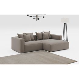 Ecksofa Inosign, B:284cm H:72cm, grau, 100% POLYESTER (PES), Wohnzimmer, Sofas, "Cowboy L-Form", mit 6 Kissen, kubisches Sofa