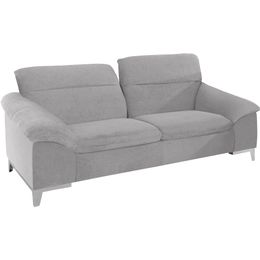 2-Sitzer COTTA, B:218cm H:84cm T:109cm, grau, Chenille (90% Polyester; 10% Polyamid );Struktur (100% Polyester ), Sofas, "Teresa", mit