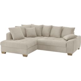 Ecksofa MR. COUCH, B:243cm H:88cm T:190cm, beige, Novaclean Avanti (100% Polyester), Wohnzimmer, Sofas, "Nikita II, L-Form", Wahlweise mit