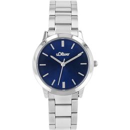 s.Oliver Damen Quarzuhr, silber, Armbanduhren, Armbanduhr, Damenuhr, Mineralglas, analog