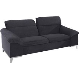 2-Sitzer COTTA, B:218cm H:84cm T:109cm, schwarz, Chenille (90% Polyester; 10% Polyamid );Struktur (100% Polyester ), Sofas, "Teresa", mit