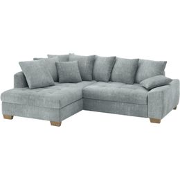 Ecksofa MR. COUCH, B:243cm H:88cm T:190cm, grau, Dolce (100% Polyester), Wohnzimmer, Sofas, "Nikita II, L-Form", Wahlweise mit Bettfunktion,