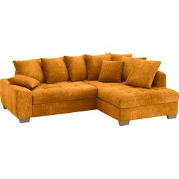 Ecksofa MR. COUCH, B:243cm H:88cm T:190cm, orange, Dolce (100% Polyester), Wohnzimmer, Sofas, "Nikita II, L-Form, bis 140kg pro Sitzplatz belastbar",