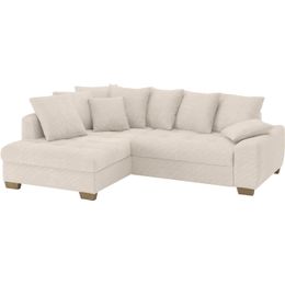 Ecksofa MR. COUCH, B:243cm H:88cm T:190cm, beige, Stripes (92% Polyester / 8% Nylon), Wohnzimmer, Sofas, "Nikita II, L-Form", Wahlweise mit