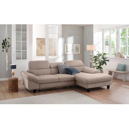 Ecksofa Home Affaire, B:268cm H:73cm T:108cm, beige, 100% Polyester, Feinstruktur 75000 Scheuertouren, Struktur 35000 Scheuertouren, Microfaser