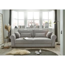Schlafsofa, B:250cm H:95cm T:125cm, grau, ED EXCITING DESIGN, 92% Polyester, 8% Nylon, Kinderzimmer, Sofas, "Angelina", mit Bettkasten & 4 Zierkissen