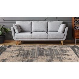 Teppich Kayoom, B:120cm H:13mm L:170cm, grau, Polypropylen, Wohnzimmer, Teppiche, "Adela 225", ca. 575.000 Points/qm, Vintage Look, hochwertig