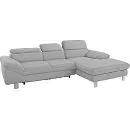 Ecksofa COTTA, B:268cm H:73cm T:169cm, grau, Struktur (100% Polyester);Chenille (90% Polyester, 10% Polyamid), Wohnzimmer, Sofas, "Driver L-Form",