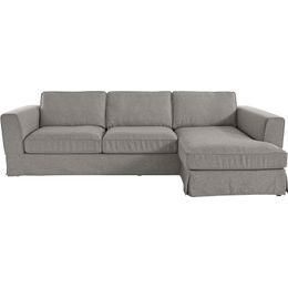 Ecksofa Timbers, B:284cm H:83cm T:165cm, grau, 100%PES, Wohnzimmer, Sofas, "Vintage L-Form", 3-Sitzer Polsterecke im Landhausstil, mit abnehmbarer