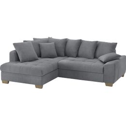 Ecksofa MR. COUCH, B:243cm H:88cm T:190cm, grau, Novaclean Avanti (100% Polyester), Wohnzimmer, Sofas, "Nikita II, L-Form, bis 140kg pro Sitzplatz