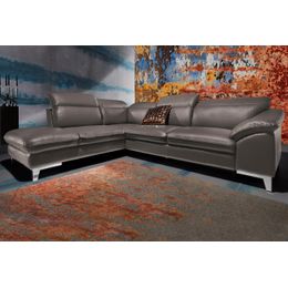 Ecksofa COTTA, B:293cm H:84cm T:232cm, braun, Luxus-Kunstleder;NaturLeder, im R&uuml;cken mit schwarzem Spannstoff bezogen, Wohnzimmer, Sofas, "Teresa