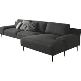 Ecksofa DESIGNWERK, B:344cm T:162cm, schwarz, 100% Polyester;Struktur 98% Polyester, 2% Acryl, Wohnzimmer, Sofas, "Forma L-Form, zeitloses Designsofa