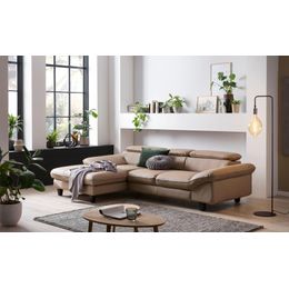 Ecksofa Home Affaire, B:268cm H:73cm T:108cm, braun, 100% Polyester, Feinstruktur 75000 Scheuertouren, Struktur 35000 Scheuertouren, Microfaser