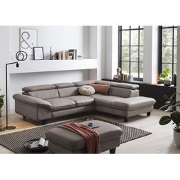 Ecksofa Home Affaire, B:266cm H:73cm T:108cm, grau, 100% Polyester; Feinstruktur 75000 Scheurtouren; Struktur 35000 Scheuertouren, Mikrofaser 40000