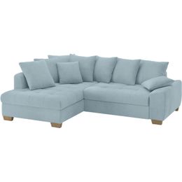Ecksofa MR. COUCH, B:243cm H:88cm T:190cm, blau, Novaclean Avanti (100% Polyester), Wohnzimmer, Sofas, "Nikita II, L-Form", Wahlweise mit