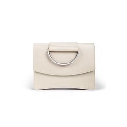 Gretchen Damen Schultertasche "Oyster Clutch Three", beige, Leder, mehrfarbig, Taschen, aus italienischem Kalbsleder