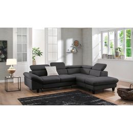 Ecksofa Home Affaire, B:266cm H:73cm T:108cm, grau, 100% Polyester; Feinstruktur 75000 Scheurtouren; Struktur 35000 Scheuertouren, Mikrofaser 40000