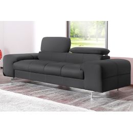 2-Sitzer COTTA, B:196cm H:72cm T:105cm, schwarz, Softlux-Kunstleder;NaturLeder (echtes Rindsleder);Luxus-Microfaser (100% Polyester), Sofas, "Chef",