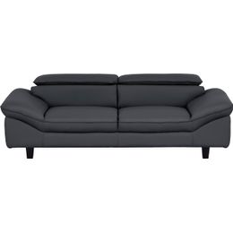 3-Sitzer Home Affaire, B:218cm T:108cm, grau, Sofas, "Pilot", Big-Sofa mit Kopfteilverstellung