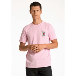 T-Shirt LINDBERGH "LINDBERGH T-shirt", Damen, Gr. L, rosa (lavender pink), Obermaterial: 100% Baumwolle, l&auml;ssig geschnitten, Rundhals, Shirts T-Shirt