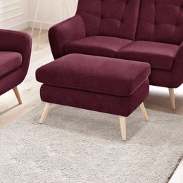 Hocker, B:72cm H:47cm T:62cm, rot, exxpo - SOFA FASHION, Korpus: 100% PES;Luxus-Microfaser (100% Polyester), Wohnzimmer, Hocker, "Scandi bequem und