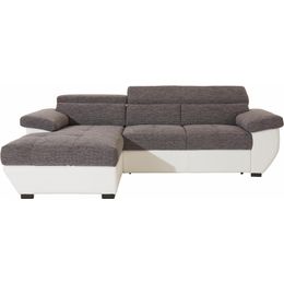 Ecksofa COTTA, B:265cm H:79cm T:102cm, beige, Edles Flachgewebe ( 100% Polyester ) / Feine Struktur ( 100% Polyester );Kunstleder SOFTLUX /