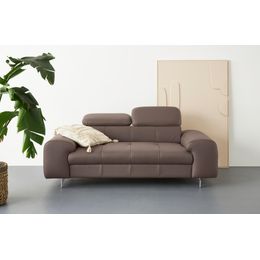 2-Sitzer COTTA, B:196cm H:72cm T:105cm, braun, Softlux-Kunstleder;NaturLeder (echtes Rindsleder);Luxus-Microfaser (100% Polyester), Sofas, "Chef",
