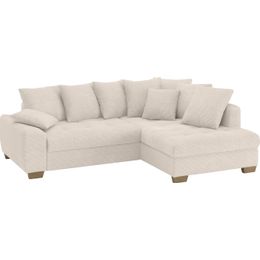 Ecksofa MR. COUCH, B:243cm H:88cm T:190cm, beige, Stripes (92% Polyester / 8% Nylon), Wohnzimmer, Sofas, "Nikita II, L-Form, bis 140kg pro Sitzplatz