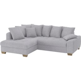 Ecksofa MR. COUCH, B:243cm H:88cm T:190cm, grau, Stripes (92% Polyester / 8% Nylon), Wohnzimmer, Sofas, "Nikita II, L-Form", Wahlweise mit