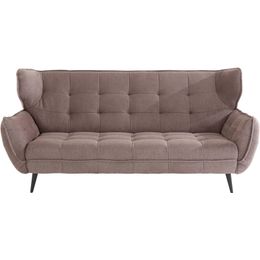 3-Sitzer LEONIQUE, B:221cm, grau, 90% Polyester 10% Polyamid, Sofas, "Ariana", Big-Sofa bzw. stylischer Hochlehner