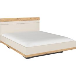 Futonbett Rauch, B:165cm H:102cm L:207cm, beige, Betten, "Bett Doppelbett Holzbett SAJO", mit Farb-Absetzungen in komfortabler Sitzhöhe MADE IN