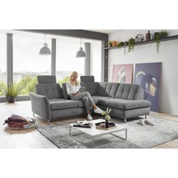 Ecksofa DIE PLANBAR, B:242cm H:87cm T:116cm, grau, 100% Polyester, Wohnzimmer, Sofas, "MP-IN20016 L-Form mit Kaltschaum-Polsterung", wahlweise mit